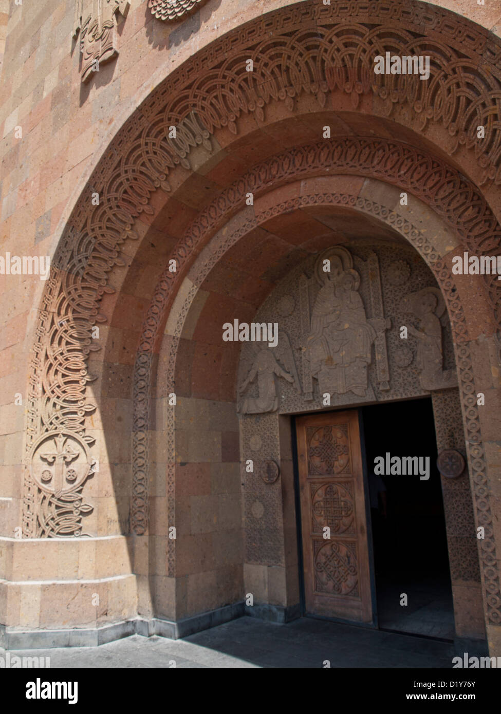Main door of modern Armenian church in Yerevan Stock Photo - Alamy