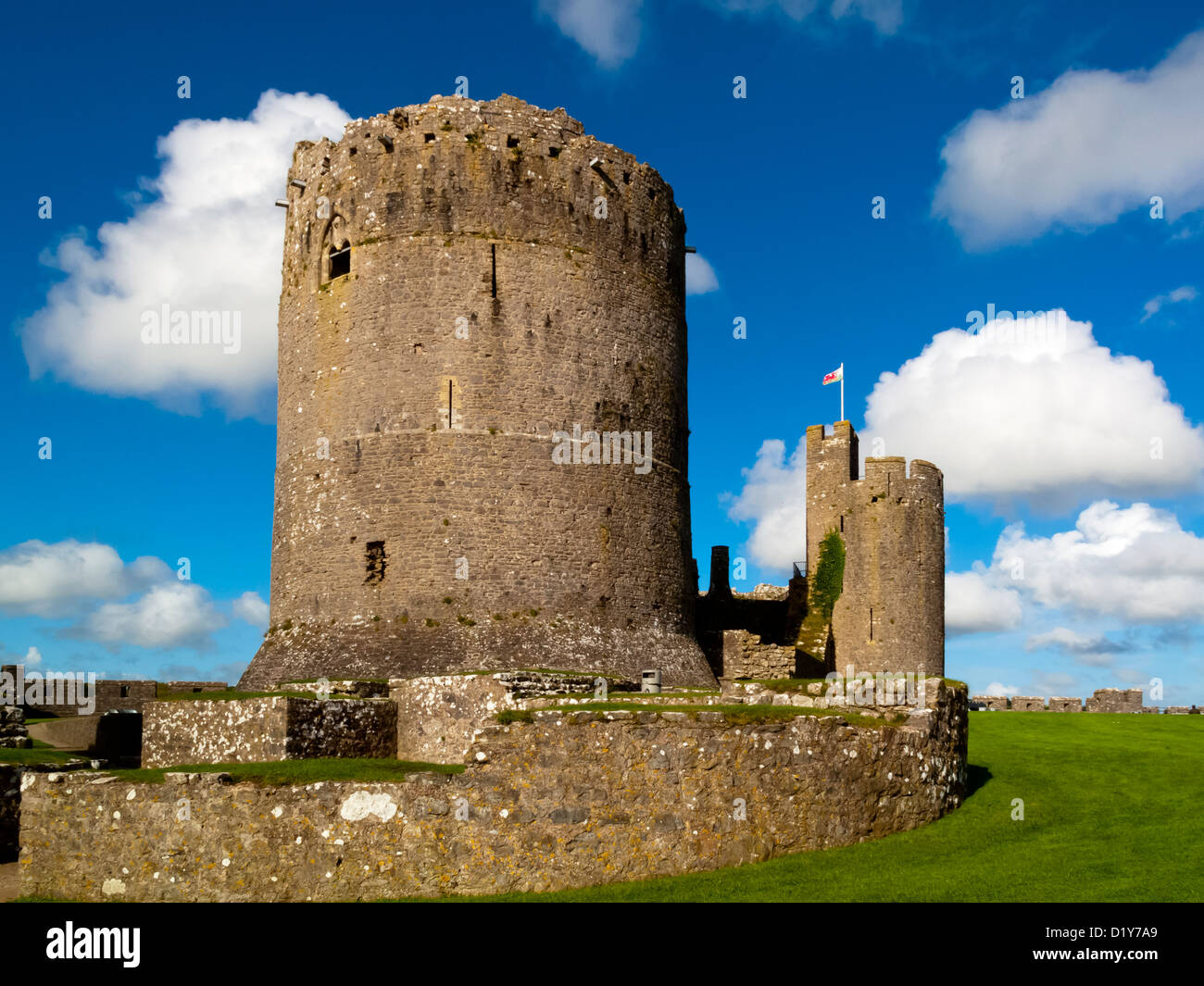 Pembroke Castle a Norman building partially ruined built in stone after ...