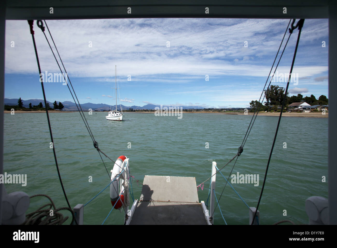 view of the Mapua estuary from the ferry called the Fairy, Nelson, New ...
