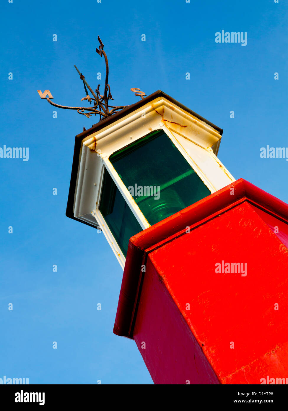 Cast iron lighthouse at Watchet Harbour North Somerset England UK built ...