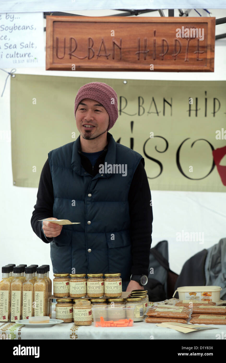 Takehito Maeda selling his Urban Hippy miso and Misomite at Nelson's ...