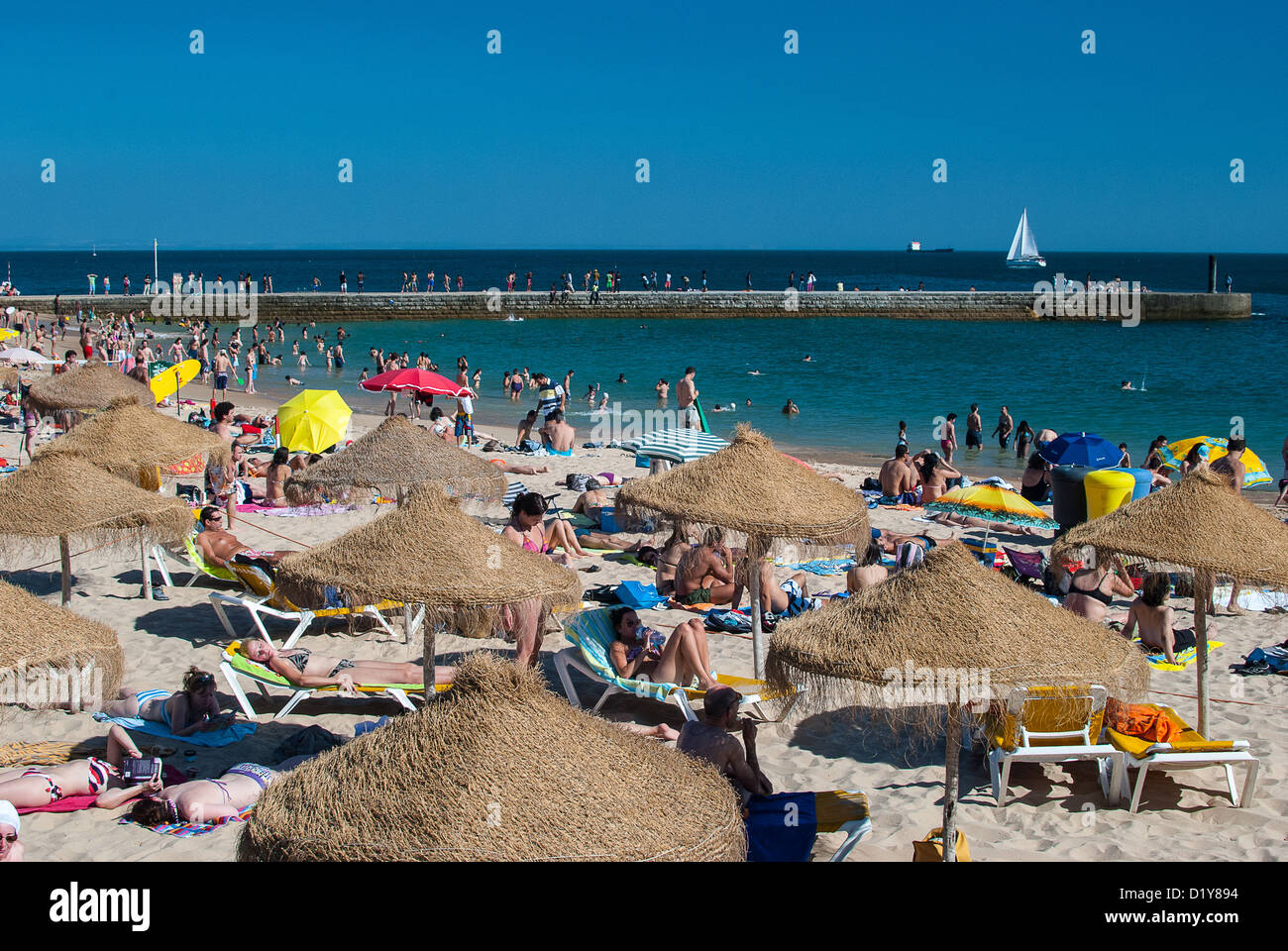 Estoril Cascais beach near Lisbon Portugal Stock Photo - Alamy