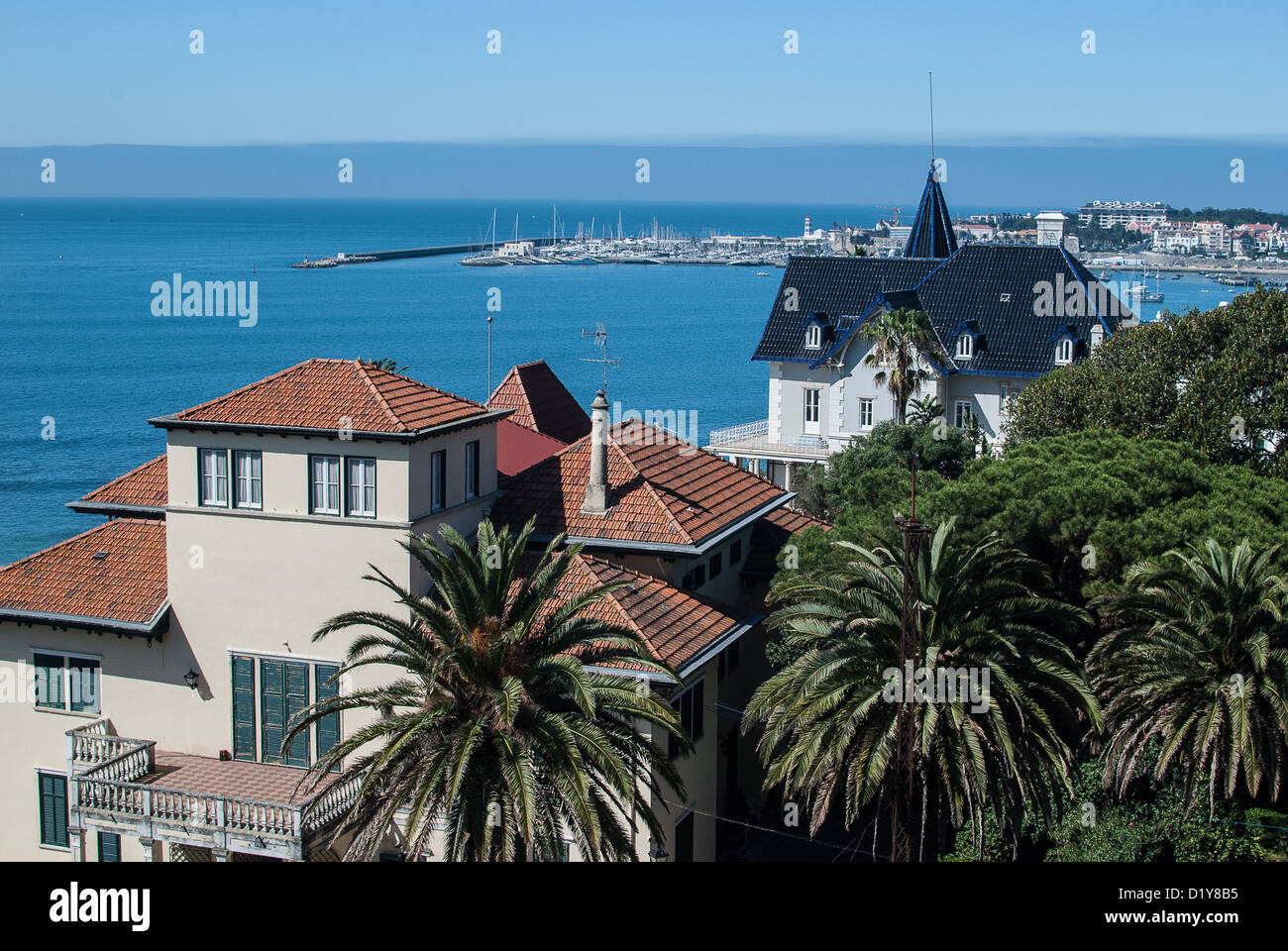 Sea view and view of Cascais in Portugal Stock Photo - Alamy