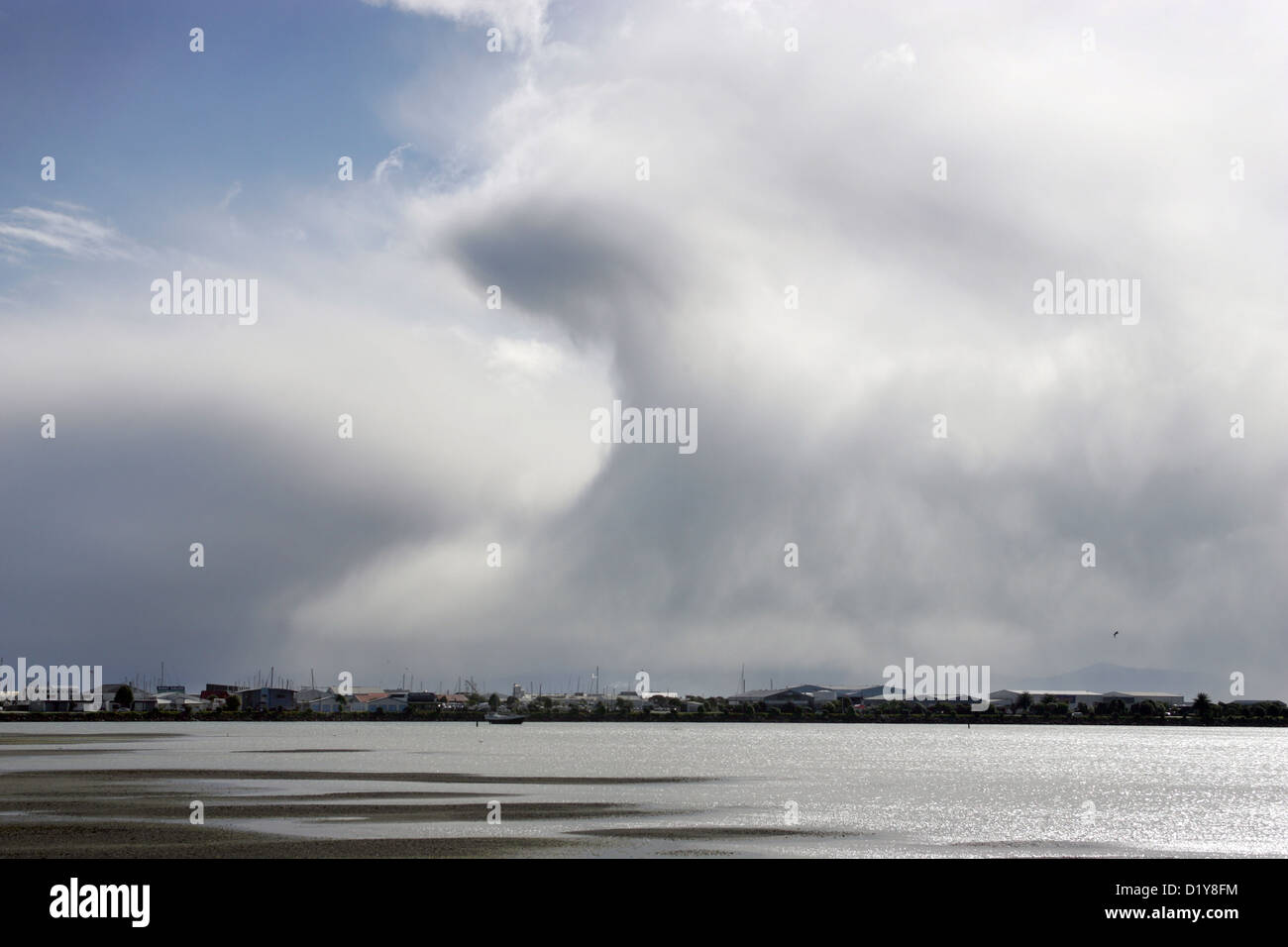 turbulent low level wind flow causing wave like clouds over Nelson, New ...