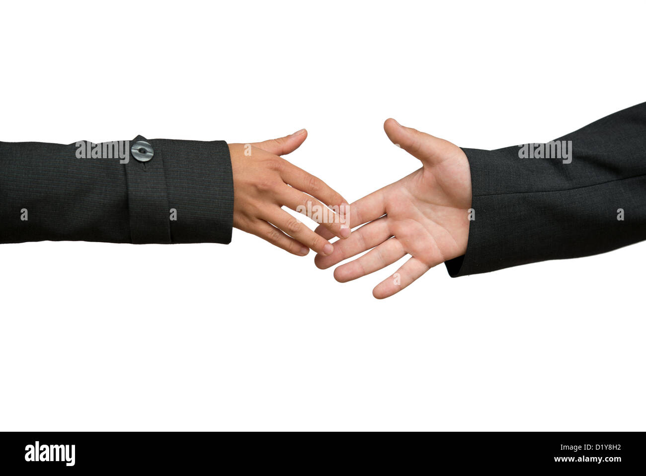 two shaking hands of business people, making a deal Stock Photo - Alamy