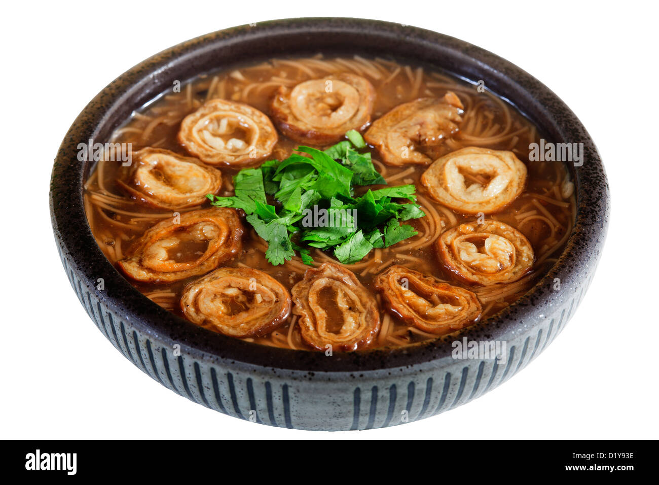 Taiwan famous food - pork intestine thin noodles Stock Photo - Alamy