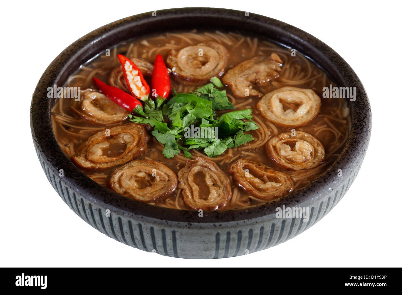 Taiwan famous food - pork intestine thin noodles Stock Photo - Alamy