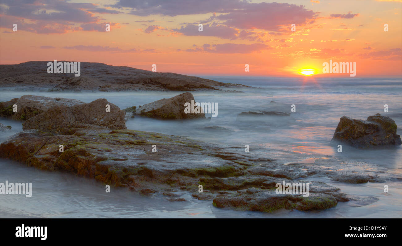 Sunset at Birubi Beach in NSW, Australia Stock Photo - Alamy