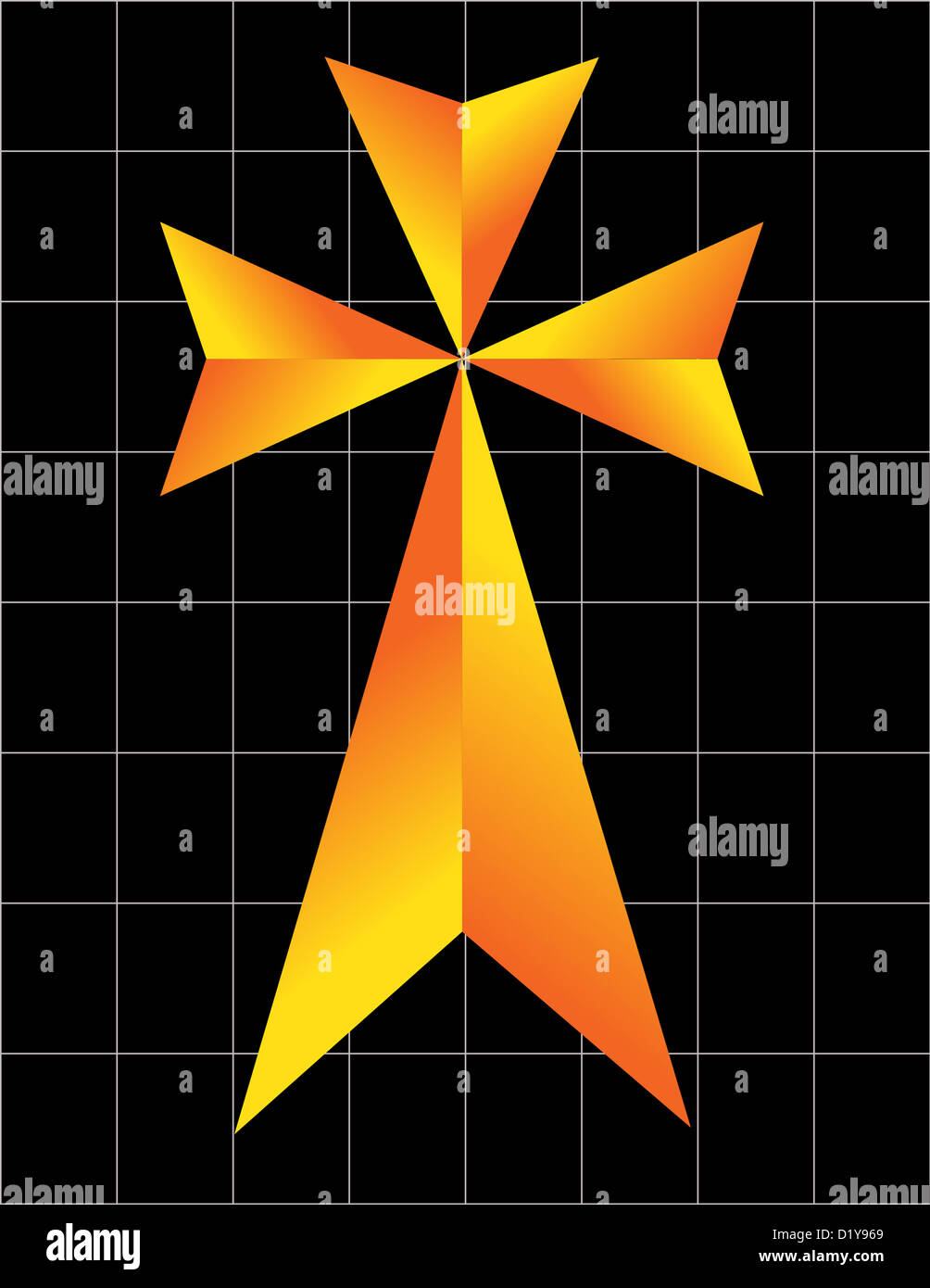 Cristal Jesus Cross on The Color Wall of The Temple Stock Photo - Alamy