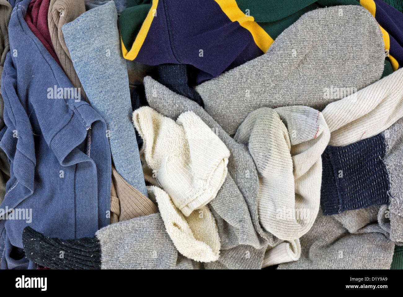 A close view of an assortment of men's laundered clothes Stock Photo ...