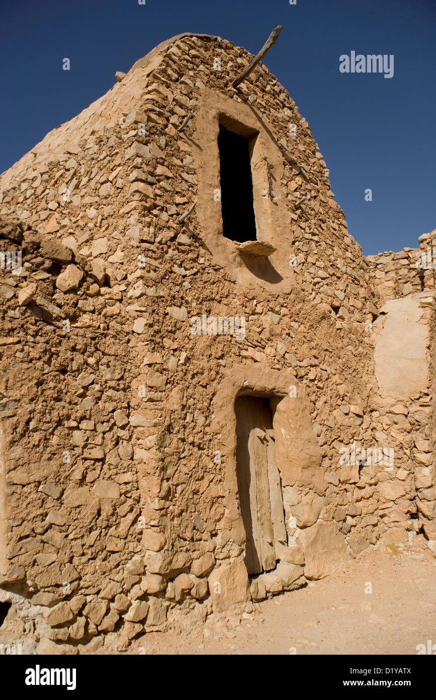 Ksar El Ferch a fortified granary near Tatouine in the Sahara desert in ...