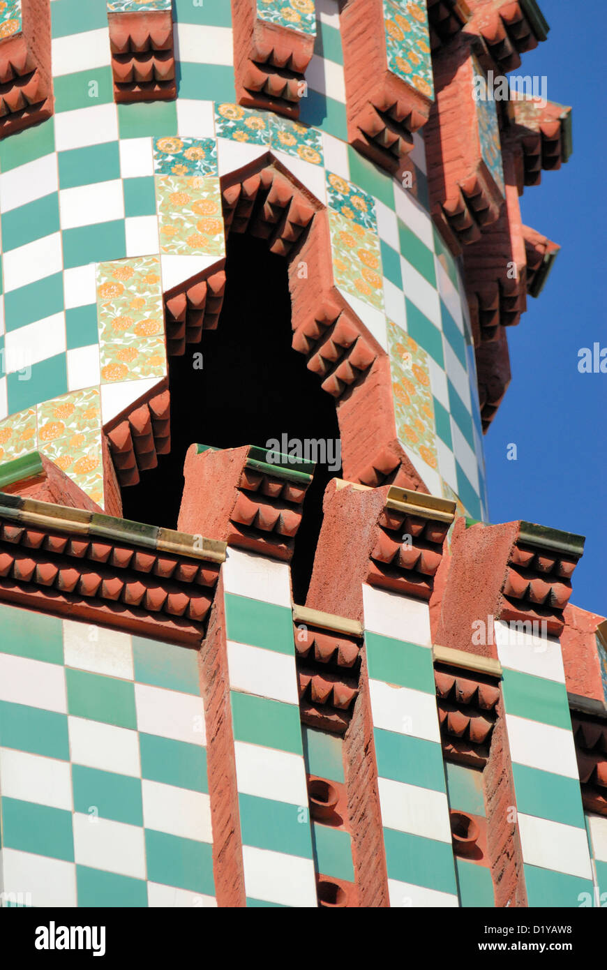 Spain, Catalonia, Barcelona. Casa Vicens (1883-5 - Gaudi's first ...