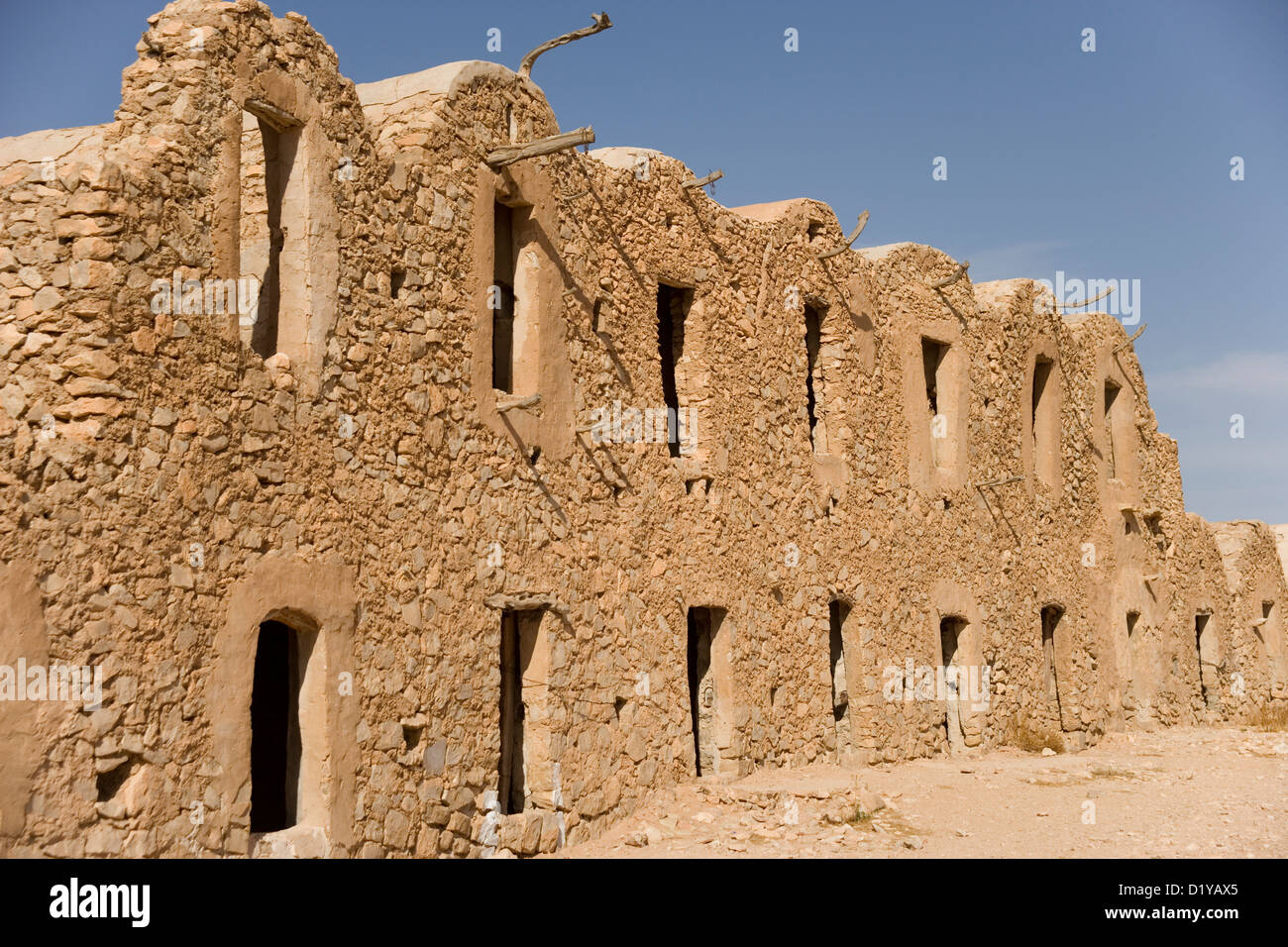 Ksar El Ferch a fortified granary near Tatouine in the Sahara desert in ...