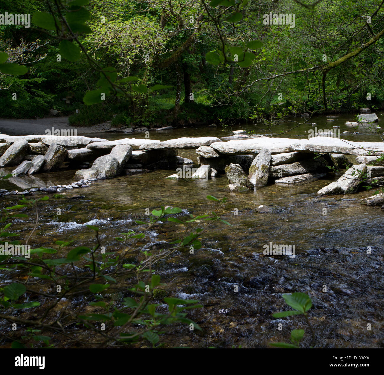 Tarr Steps Somerset historic medieval clapper bridge in Exmoor National ...