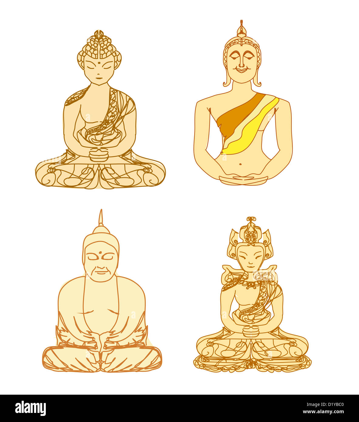Vector of Chinese Traditional Artistic Buddhism Pattern set Stock Photo ...