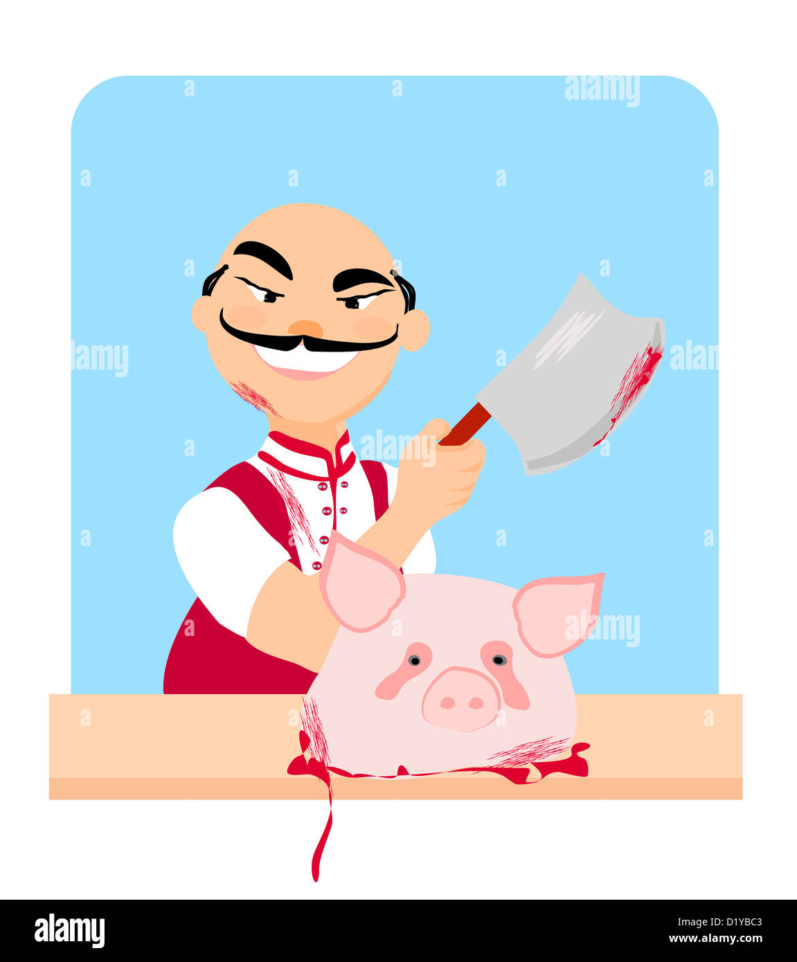 butcher - cartoon Stock Photo - Alamy