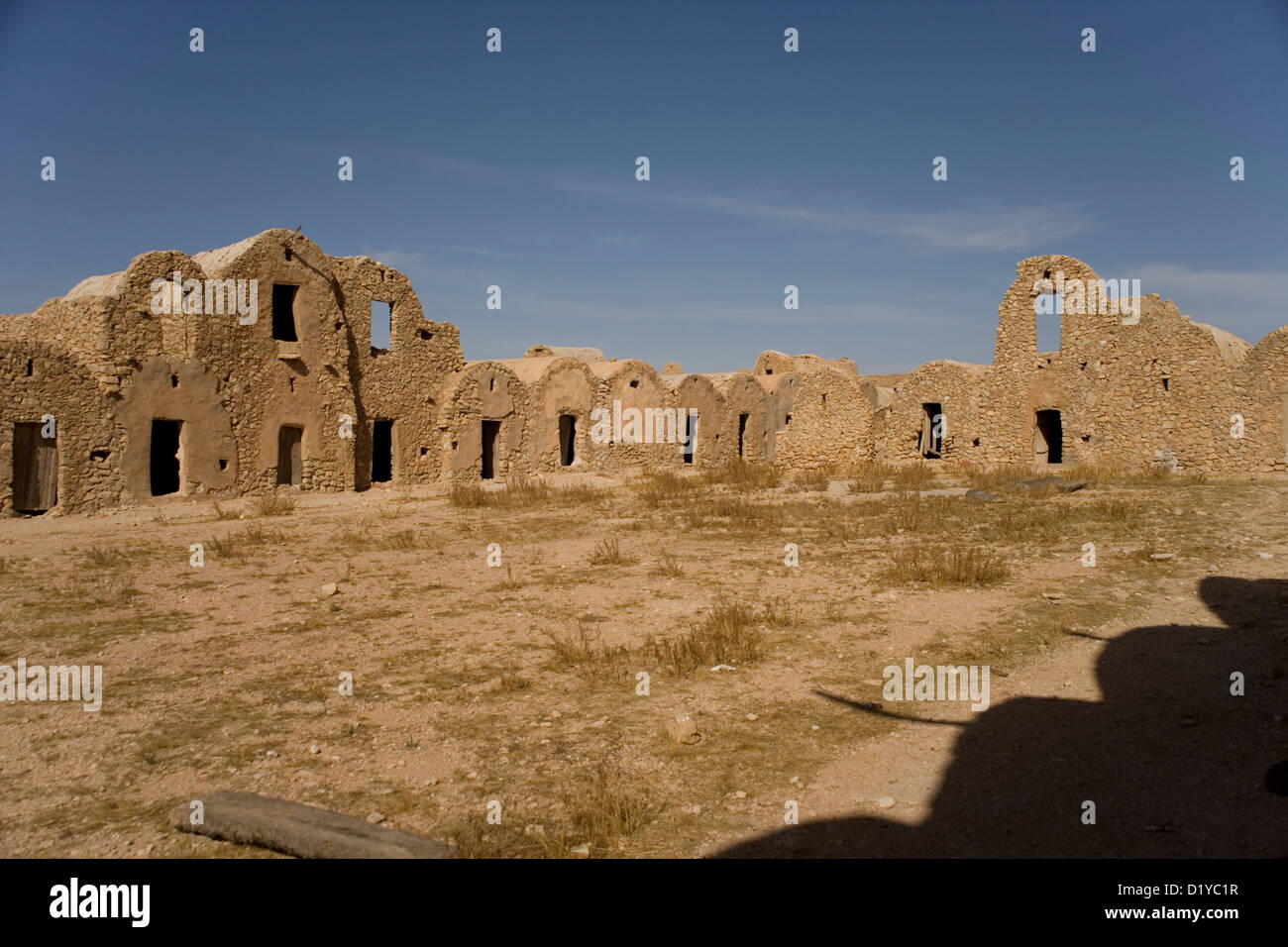 Ksar El Ferch a fortified granary near Tatouine in the Sahara desert in ...