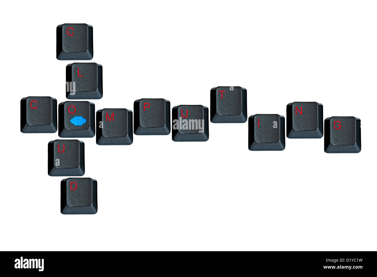 Keyboard keys forming "Cloud Computing" on white background Stock Photo ...