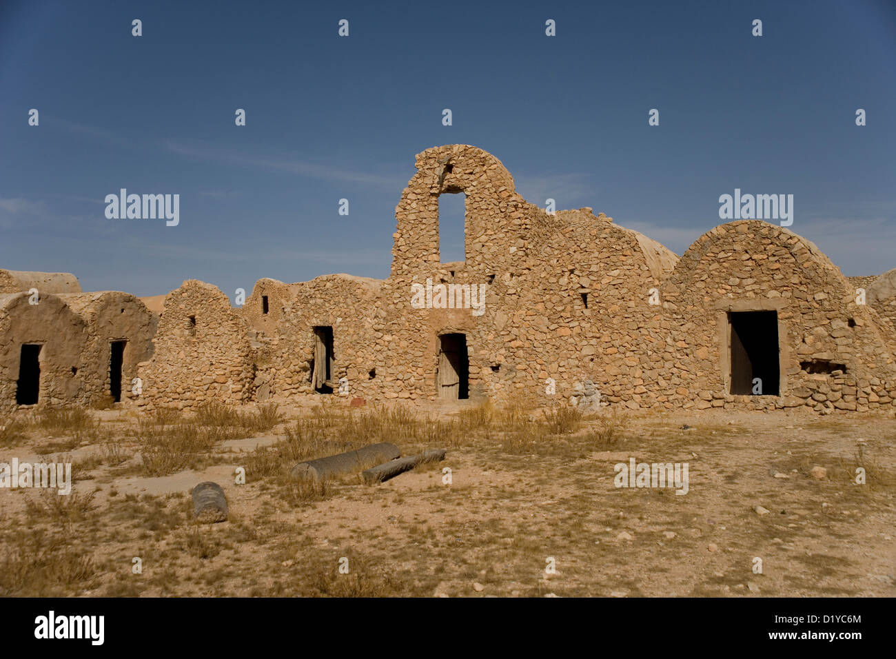 Ksar El Ferch a fortified granary near Tatouine in the Sahara desert in ...