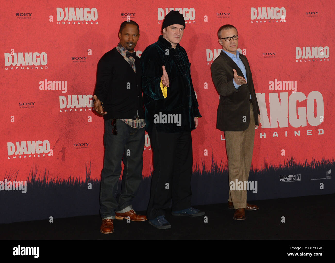 US actor Jamie Foxx (L), US film director Quentin Tarantino (C) and ...
