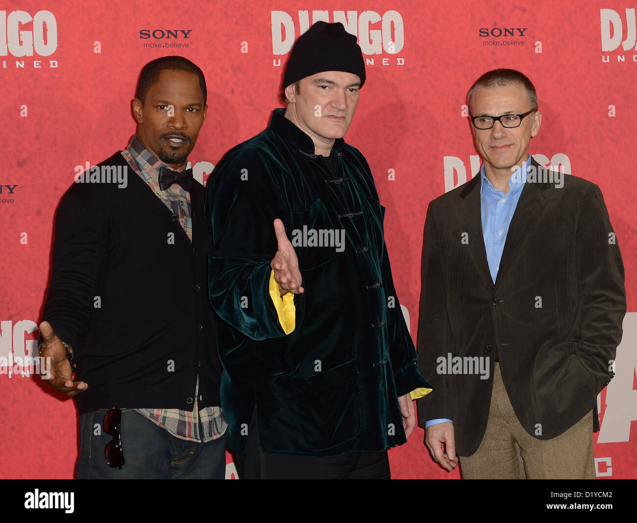 US actor Jamie Foxx (L), US film director Quentin Tarantino (C) and ...