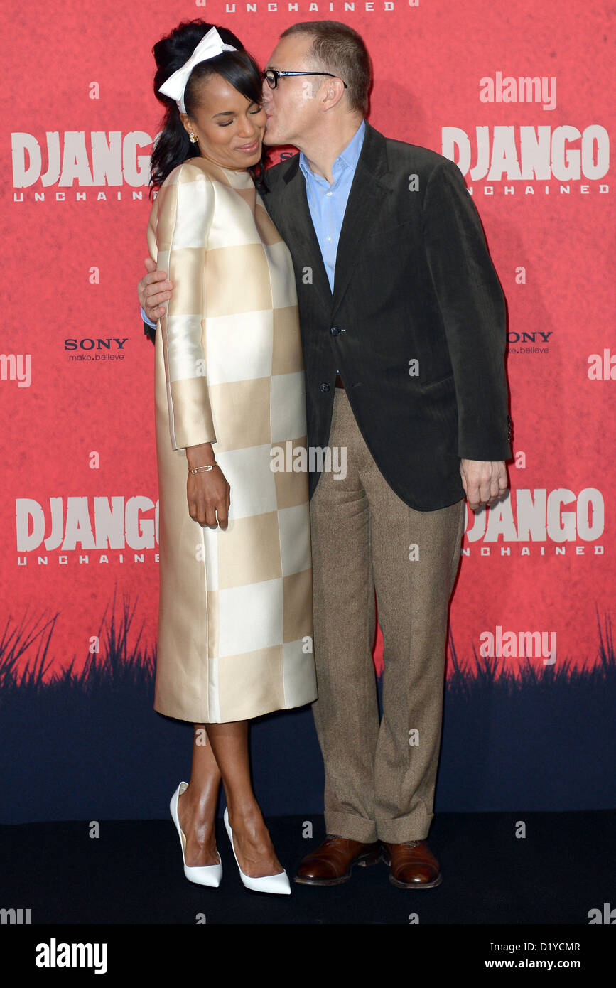 US actress Kerry Washington and German-Austrian actor Christoph Walz ...