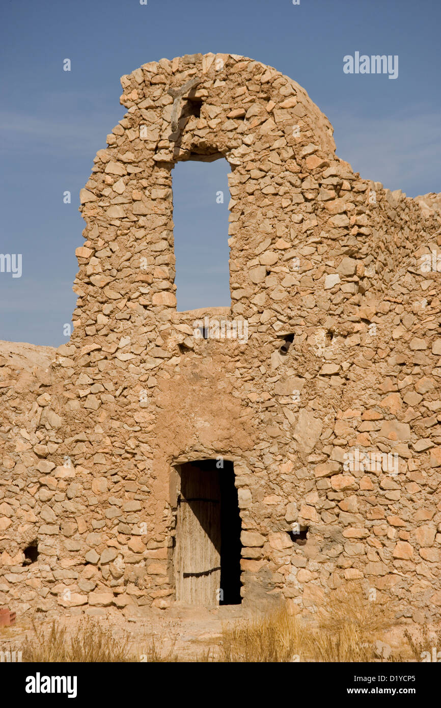 Ksar El Ferch a fortified granary near Tatouine in the Sahara desert in ...