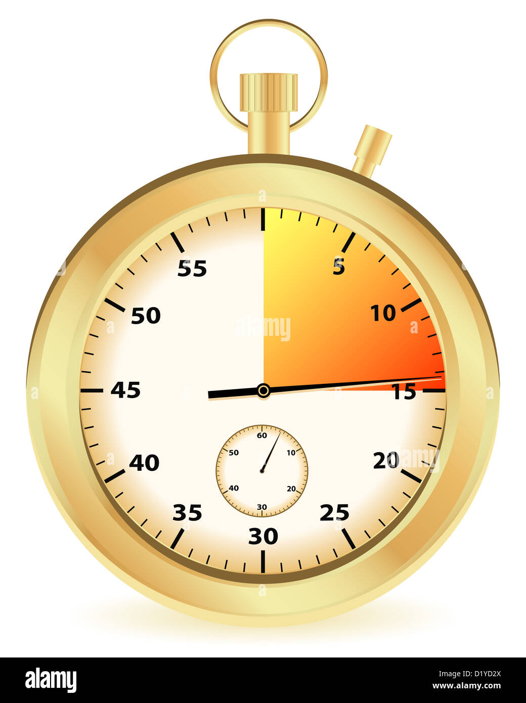 Gold stopwatch on a white background. Vector illustration Stock Photo ...