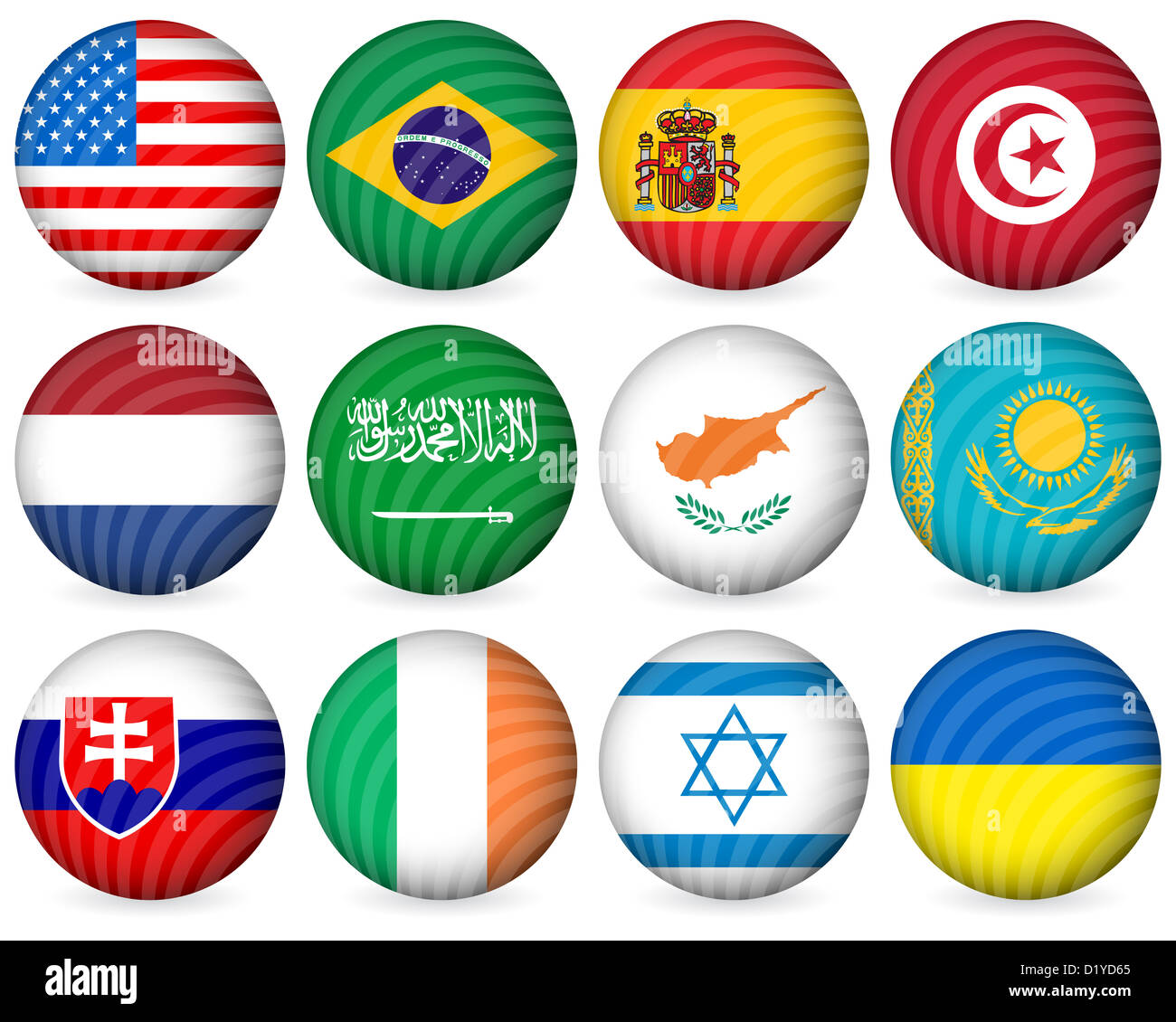 National circle icon collection set on a white background. Vector ...