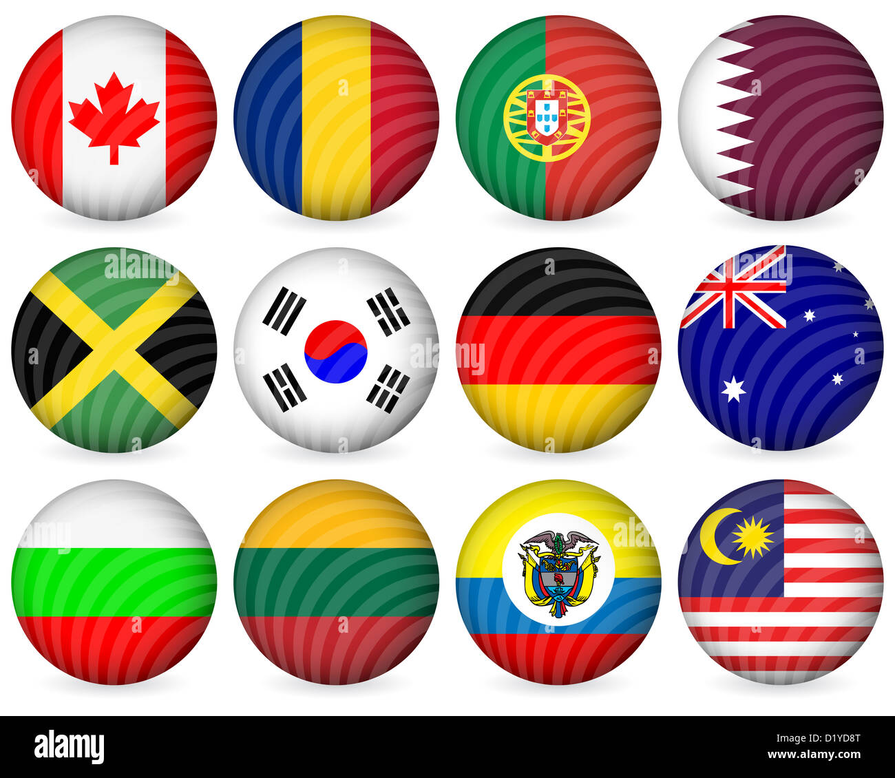 National circle icon collection set on a white background. Vector ...