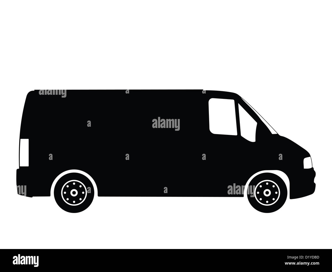 Black silhouette on a van. Vector illustration Stock Photo - Alamy