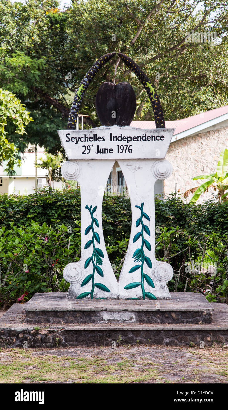 Seychelles Independence Monument, Praslin Island, Seychelles Stock ...