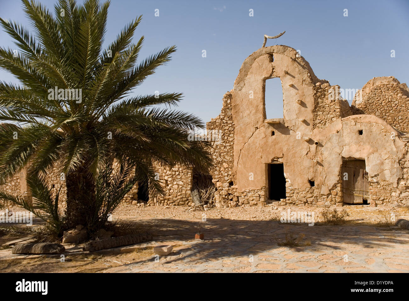 Ksar El Ferch a fortified granary near Tatouine in the Sahara desert in ...