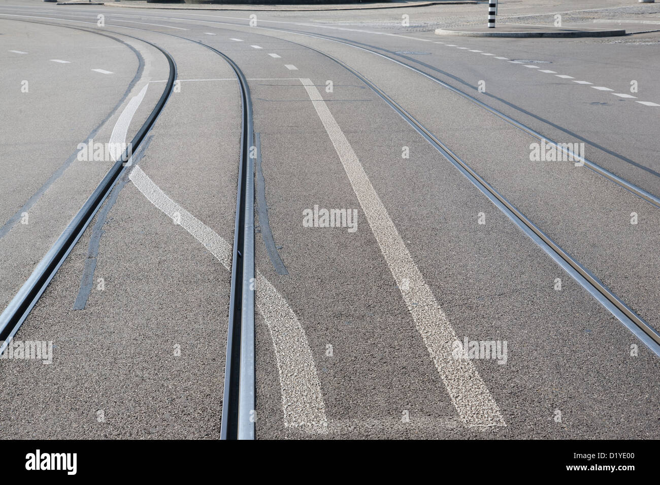 Tram road markings hi-res stock photography and images - Alamy