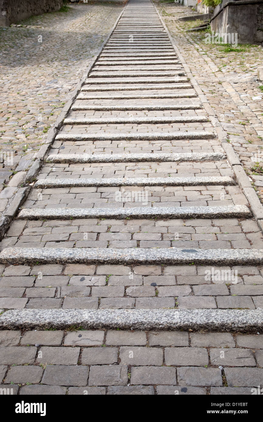 Cobbled Stone Steps Leading Up a Hill Stock Photo - Alamy