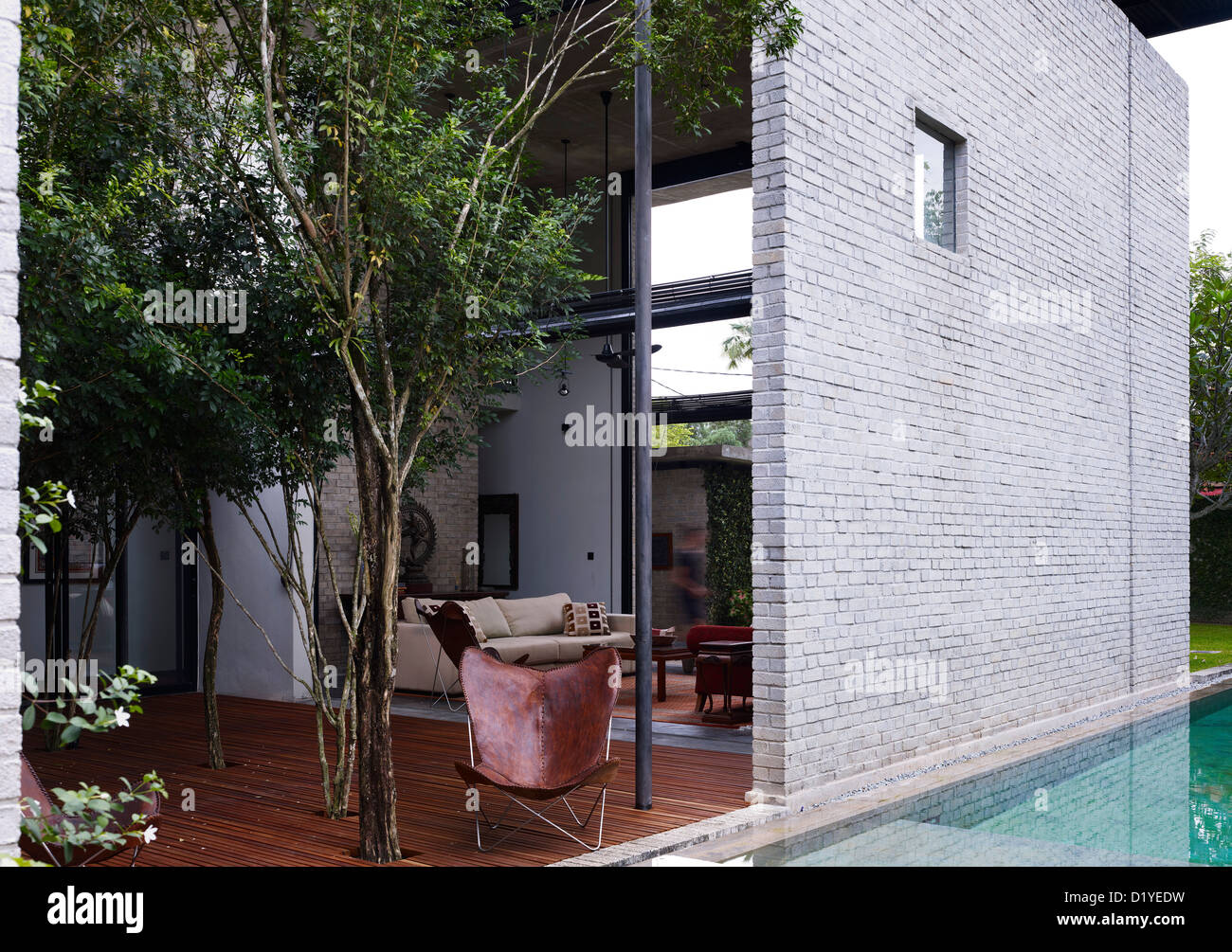 Shell House, Kuala Lumpur, Malaysia. Architect: Kevin Low, 2010. Rear ...