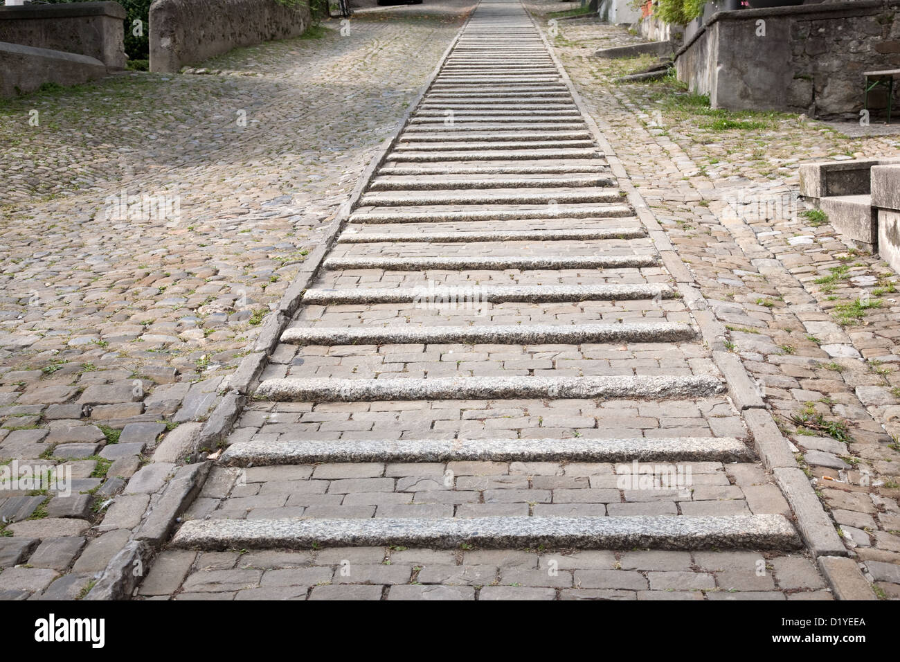 Gentle Cobbled Steps Leading Up a Hill Stock Photo - Alamy