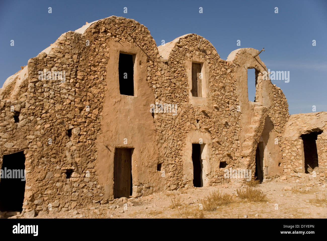 Ksar El Ferch a fortified granary near Tatouine in the Sahara desert in ...