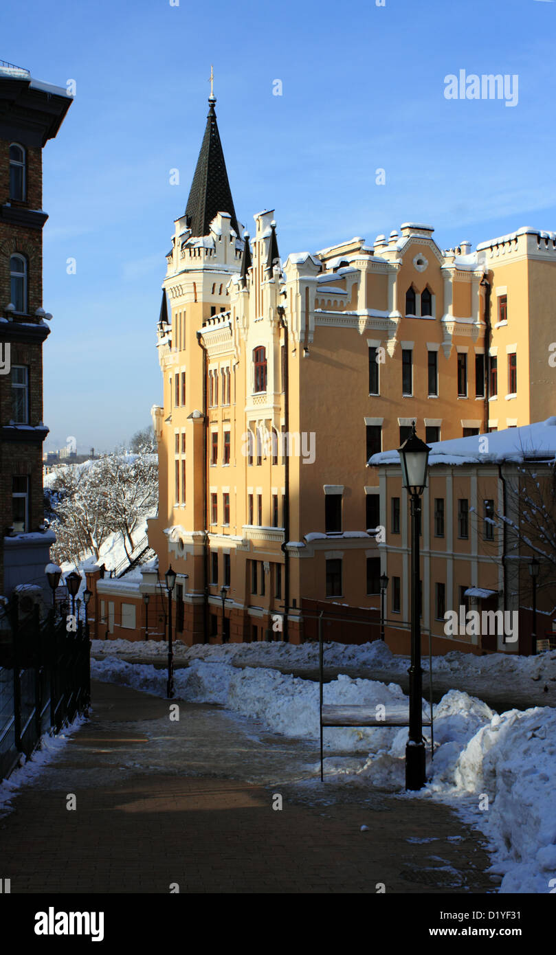 Building apartment building, stylized Gothic English castle, known as ...