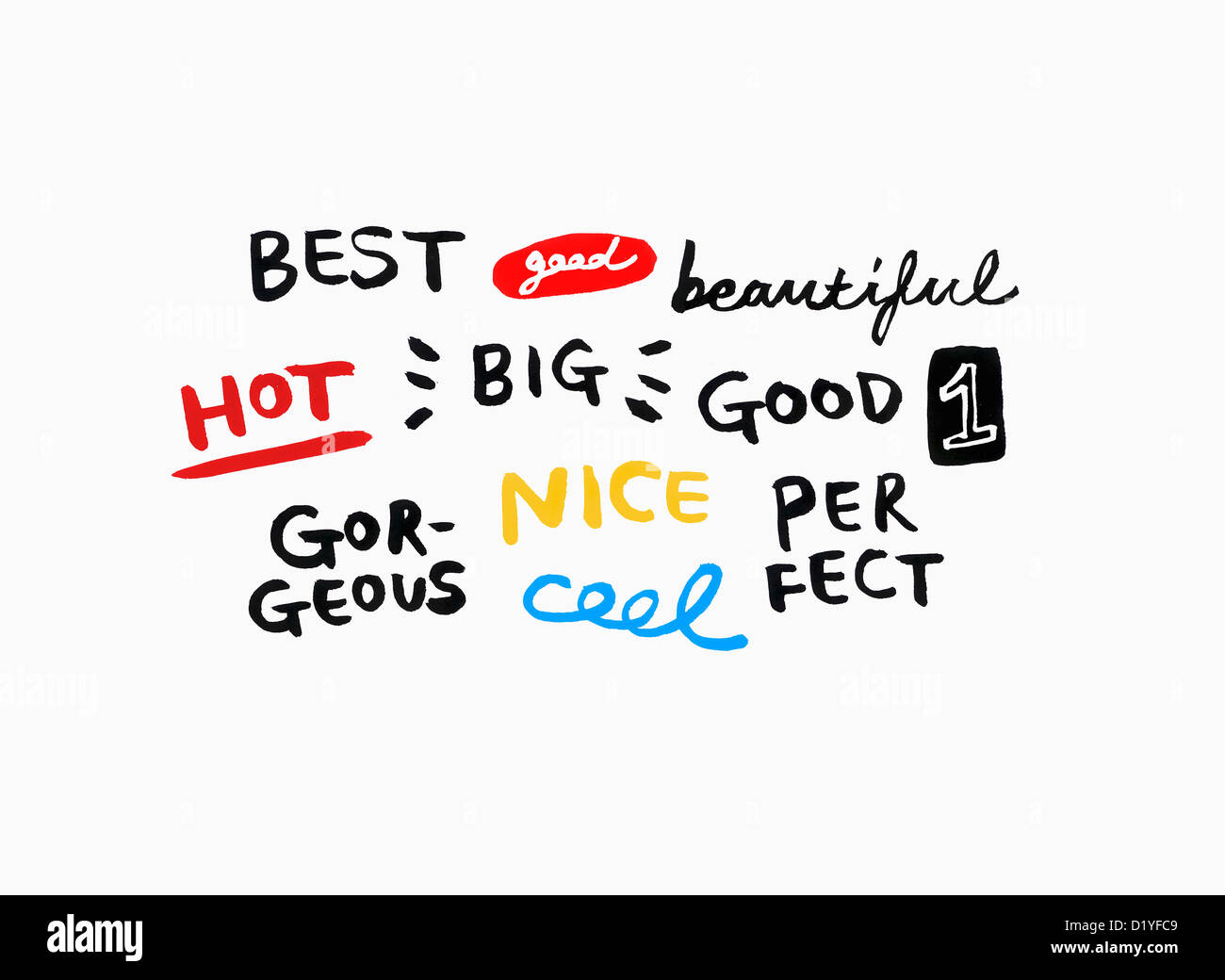 words of positive compliments Stock Photo - Alamy