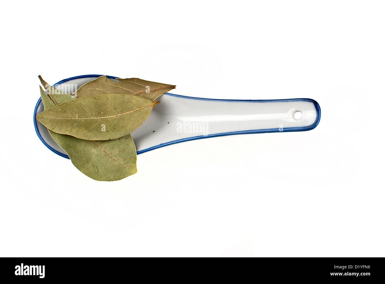 dry bay leaves isolated on white background Stock Photo - Alamy