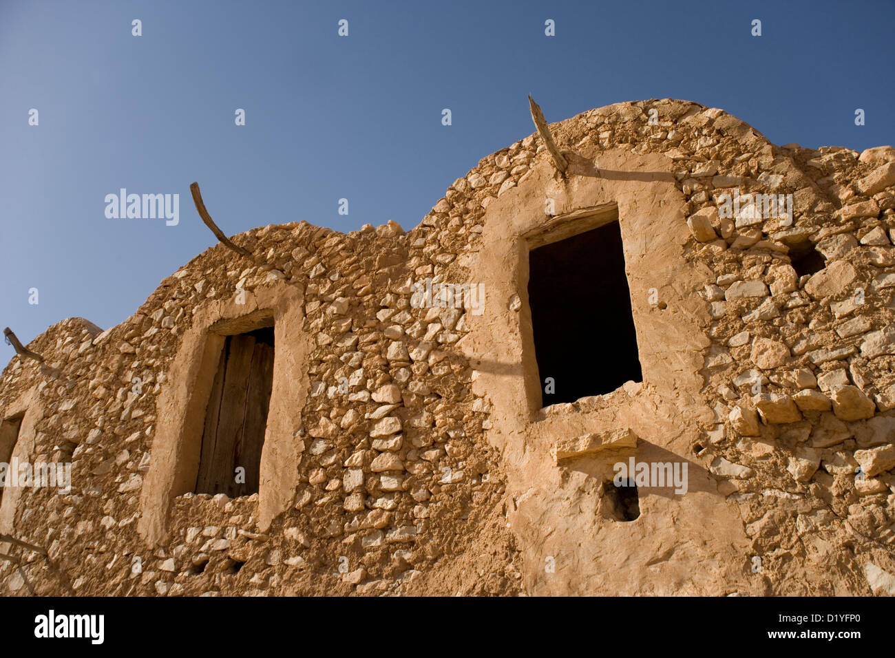 Ksar El Ferch a fortified granary nearTatouine in the Sahara desert in ...