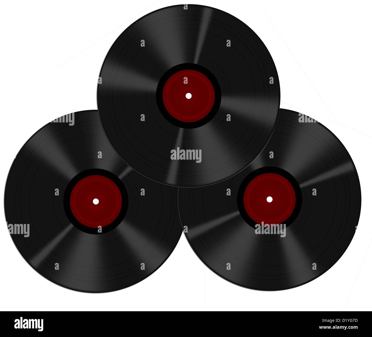 Old vinyl discs isolated over white Stock Photo - Alamy