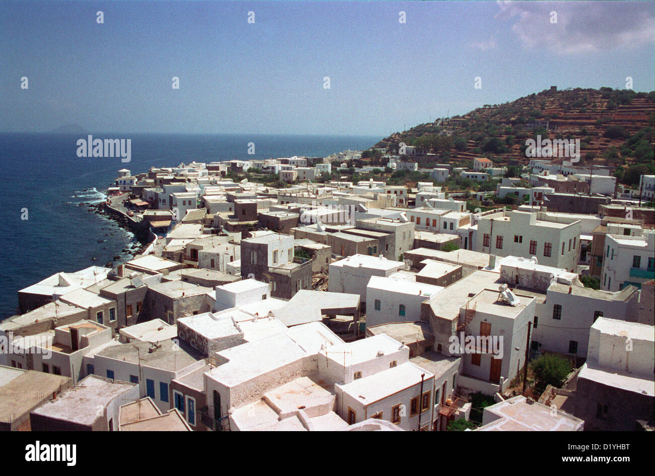 Mandraki skyline Nisyros Greece Stock Photo - Alamy