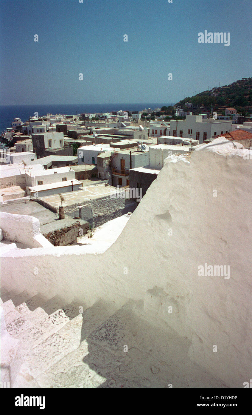 Mandraki skyline Nisyros Greece Stock Photo - Alamy