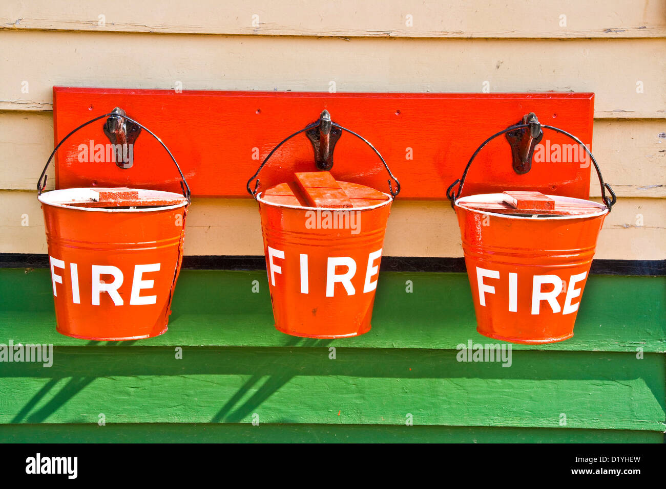 Emergency fire buckets High Resolution Stock Photography and Images - Alamy