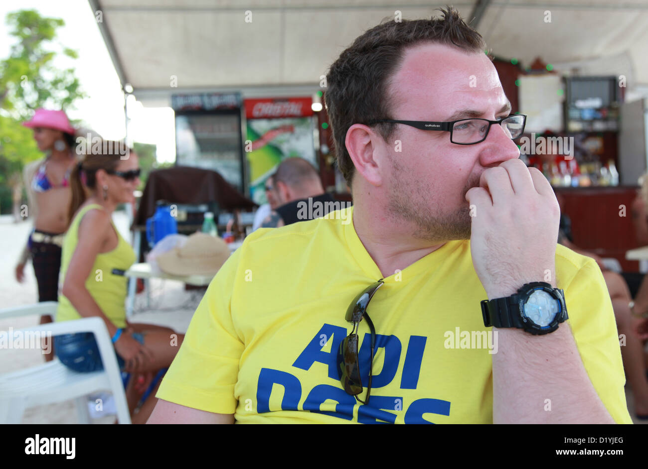 Man drinking alone in a bar Stock Photo - Alamy