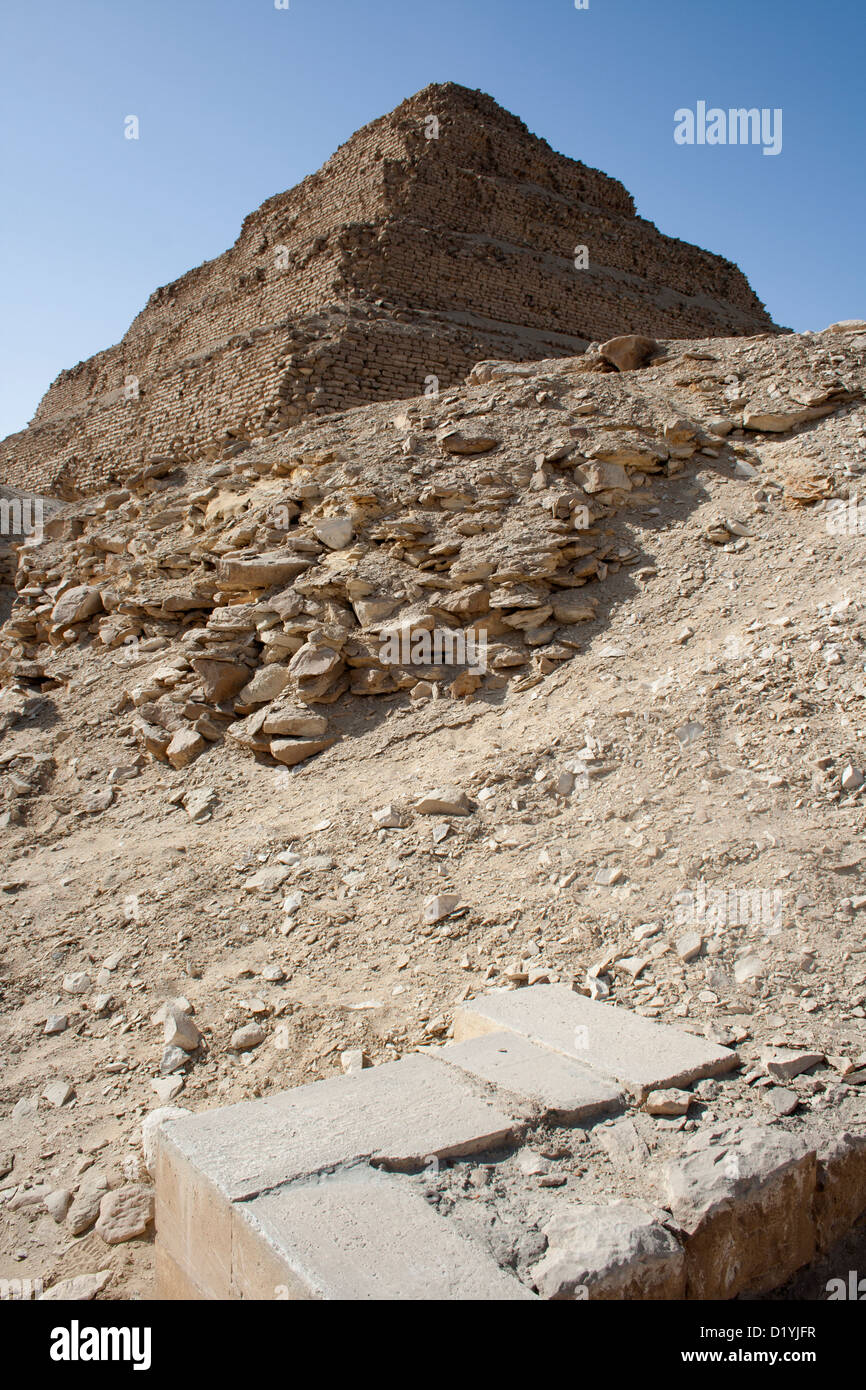 Portrait image of Stepped pyramid, Egypt Stock Photo - Alamy