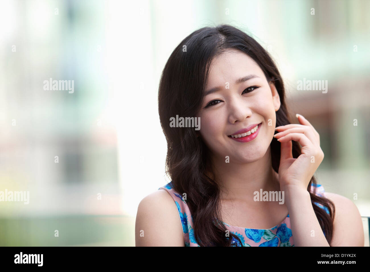 a lady smiling Stock Photo - Alamy