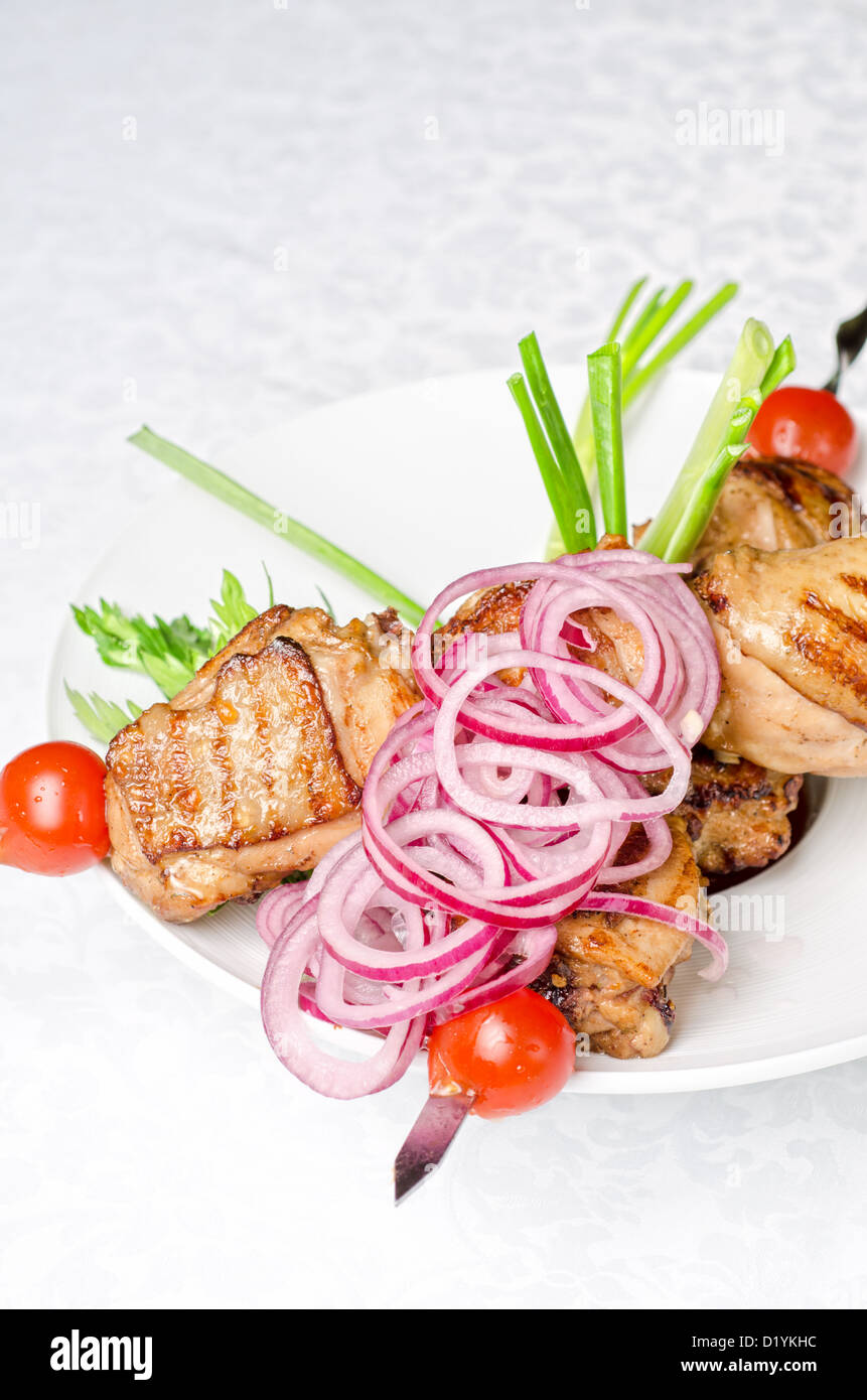 Grilled kebab meat Stock Photo - Alamy